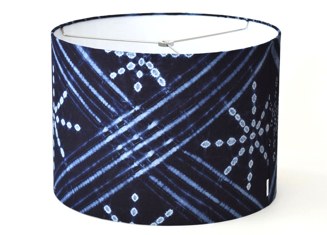 Indigo Shibori Lamp Shade 14 Inch Indigo Lampshade Tribal - Etsy