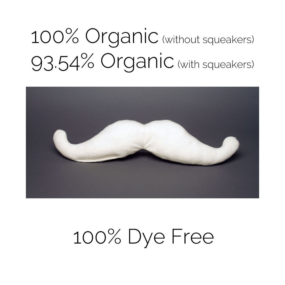 SMALL Organic Mustache Dog Toy, Undyed White Cotton Fleece, the ...