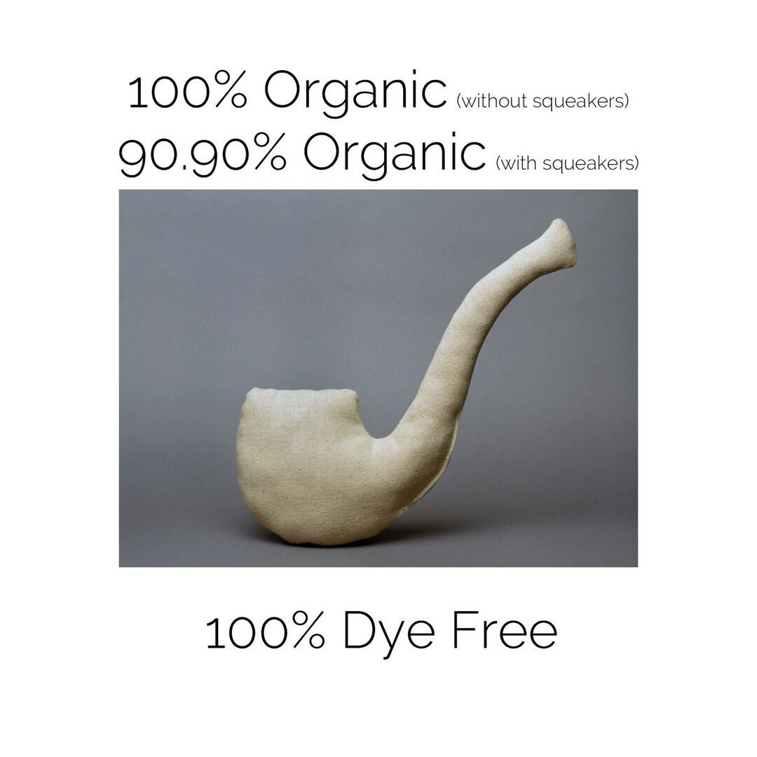 LARGE Organic Pipe Dog Toy, Undyed Colorgrown Herringbone Cotton, El ...