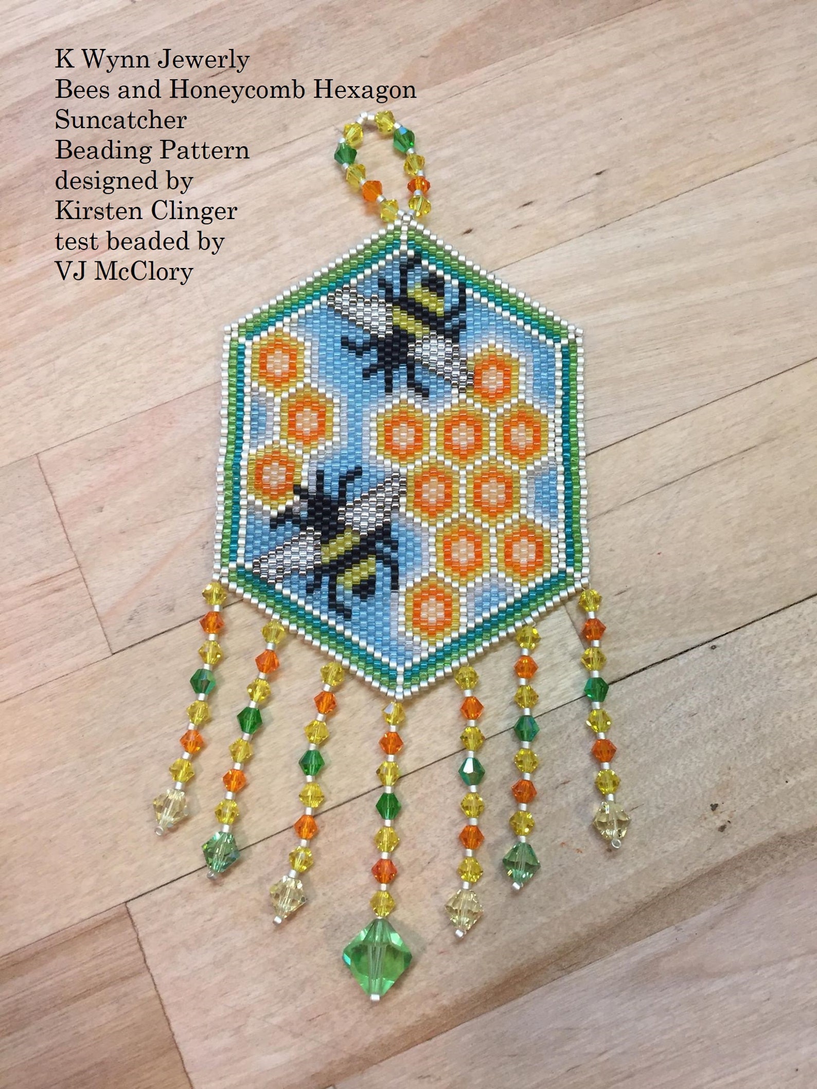 Beading Pattern Bees and Honeycomb Hexagon Sun Catcher with | Etsy
