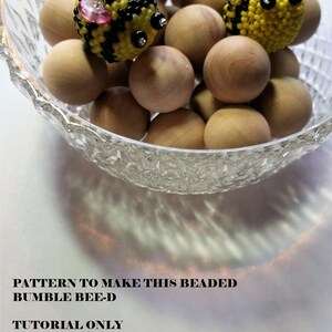 BEADING PATTERN Bumble Bee-d Beaded Bead Tutorial DIY How to Make Beaded Bumble Bee Beaded Bead ...