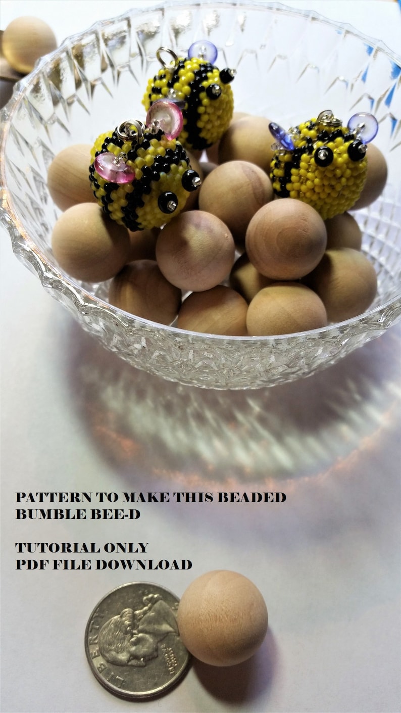 BEADING PATTERN Bumble Bee-d Beaded Bead Tutorial DIY How to | Etsy