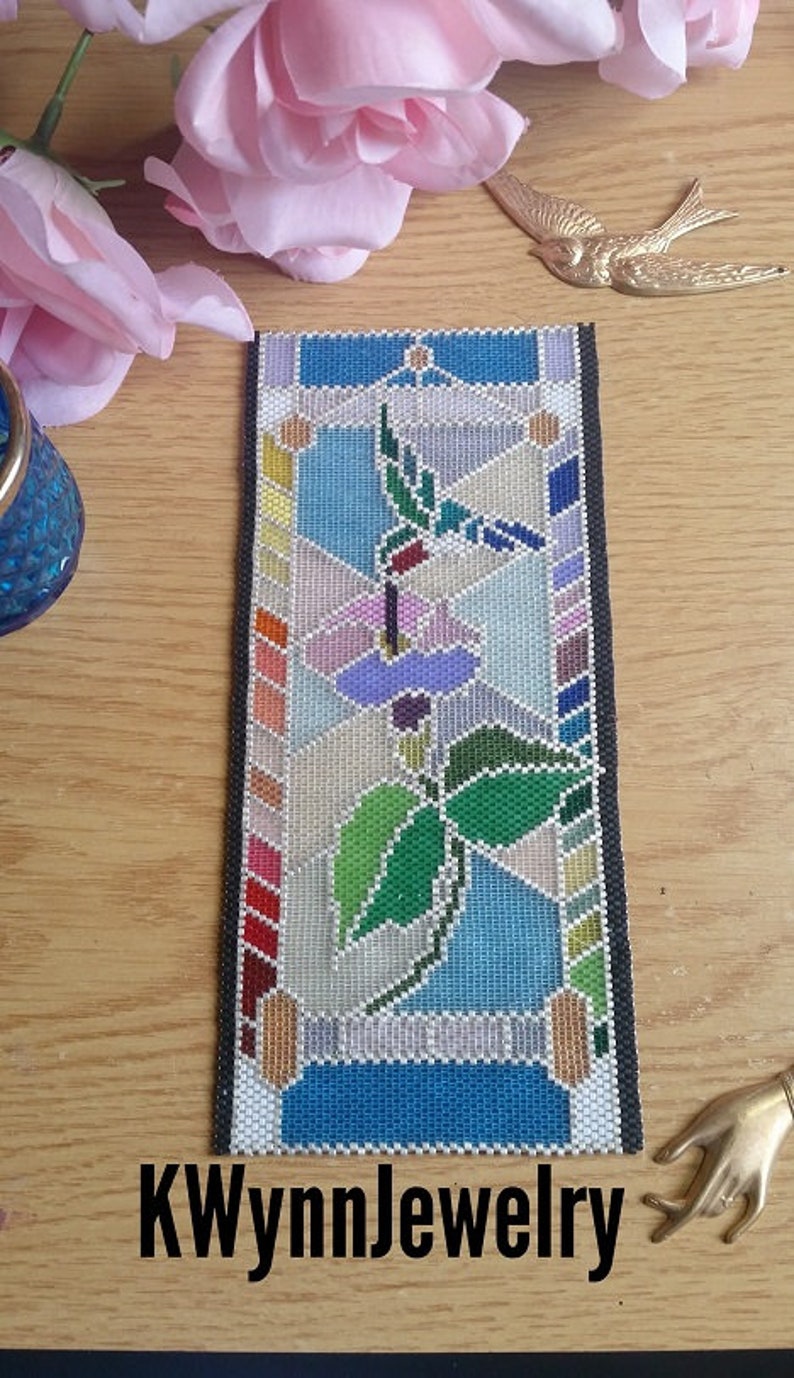 Bead Pattern Peyote Hummingbird Stained Glass Tapestry Panel - Etsy