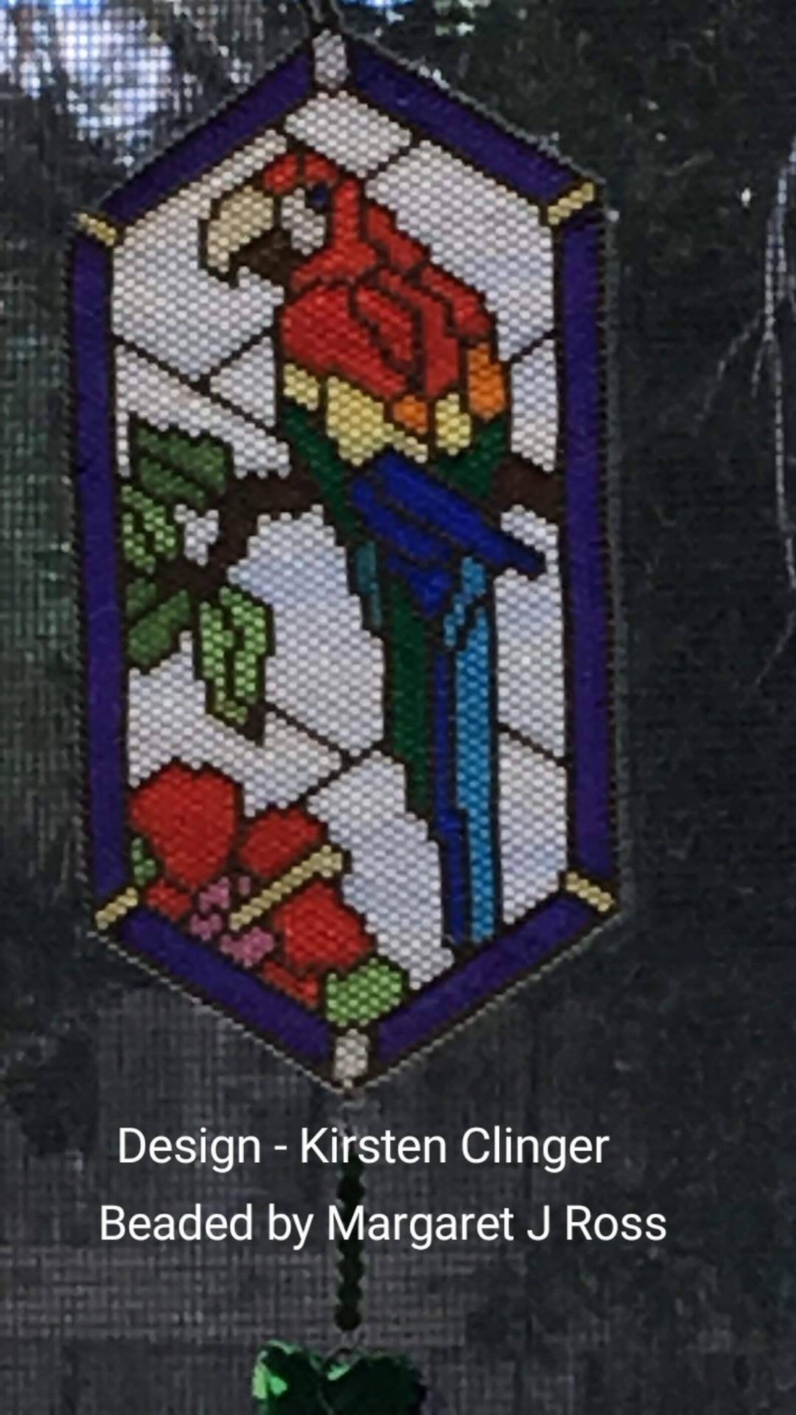 Suncatcher Parrot V2 Beading Pattern ODD Count Peyote Stitch Miyuki ...