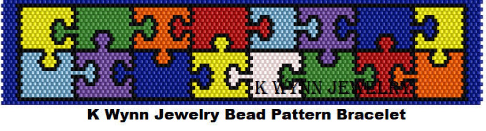 Puzzle Bead Pattern Bracelet Cuff EVEN Peyote Miyuki Delica - Etsy