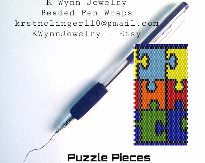 BEAD PATTERN Puzzle Pieces Autism Awareness_pen Cover - Etsy