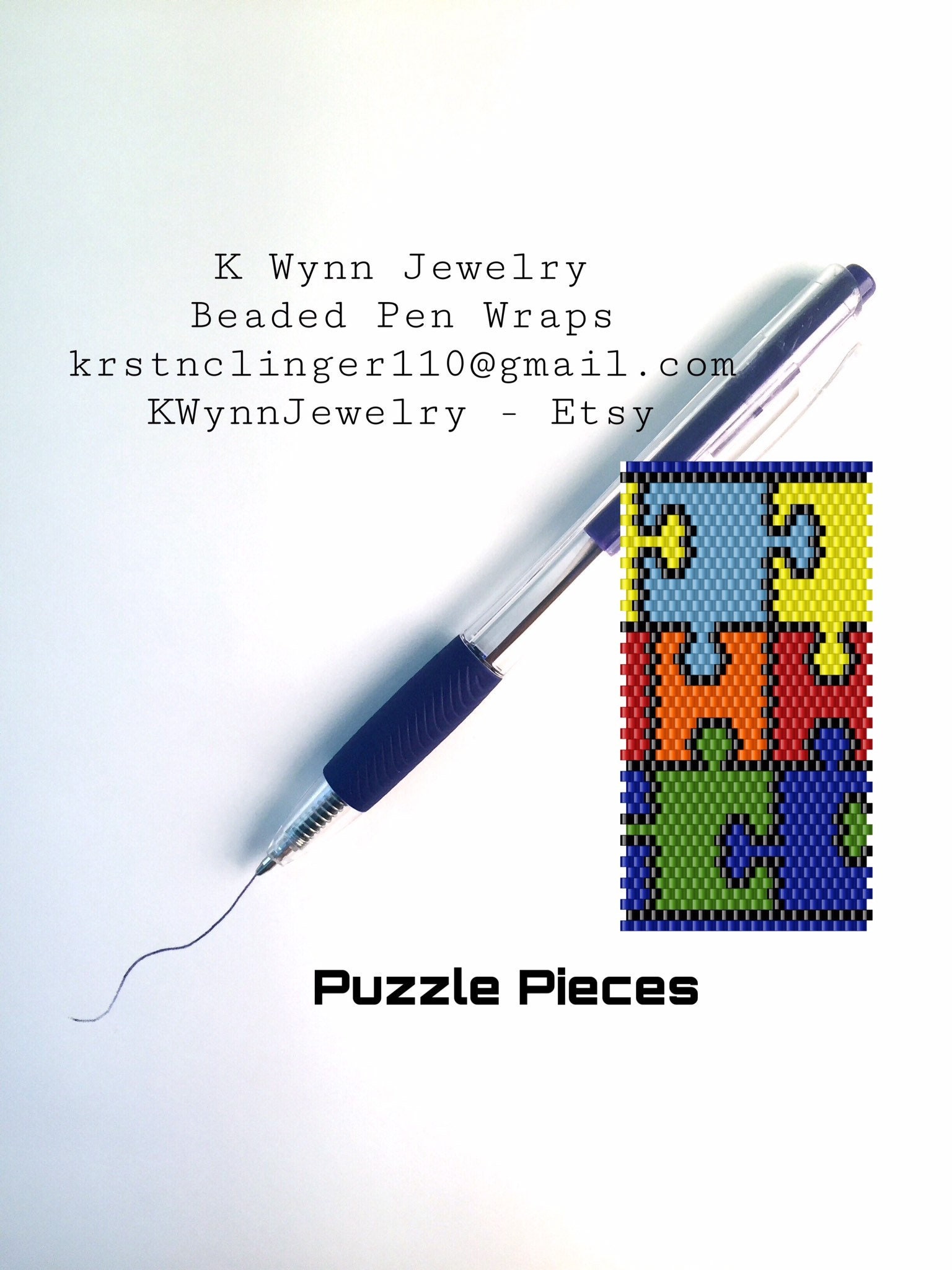 BEAD PATTERN Puzzle Pieces Autism Awareness_pen Cover - Etsy
