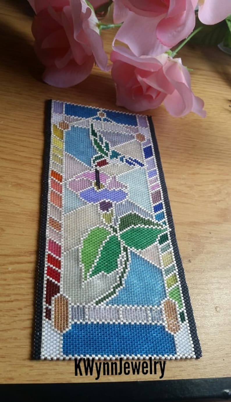 Bead Pattern Peyote Hummingbird Stained Glass Tapestry Panel - Etsy