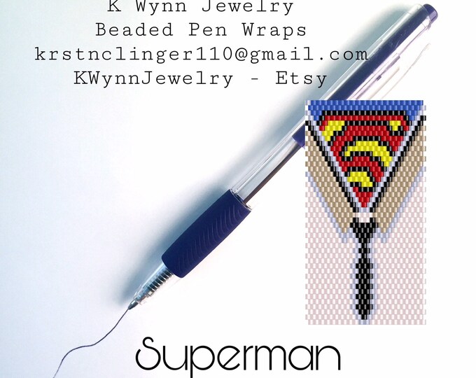 BEAD Pattern_superman, Clark Kent_pen Cover Wrap_miyuki Delica Beading ...