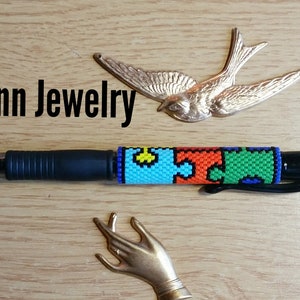 BEAD PATTERN Puzzle Pieces Autism Awareness_pen Cover Wrap_miyuki ...