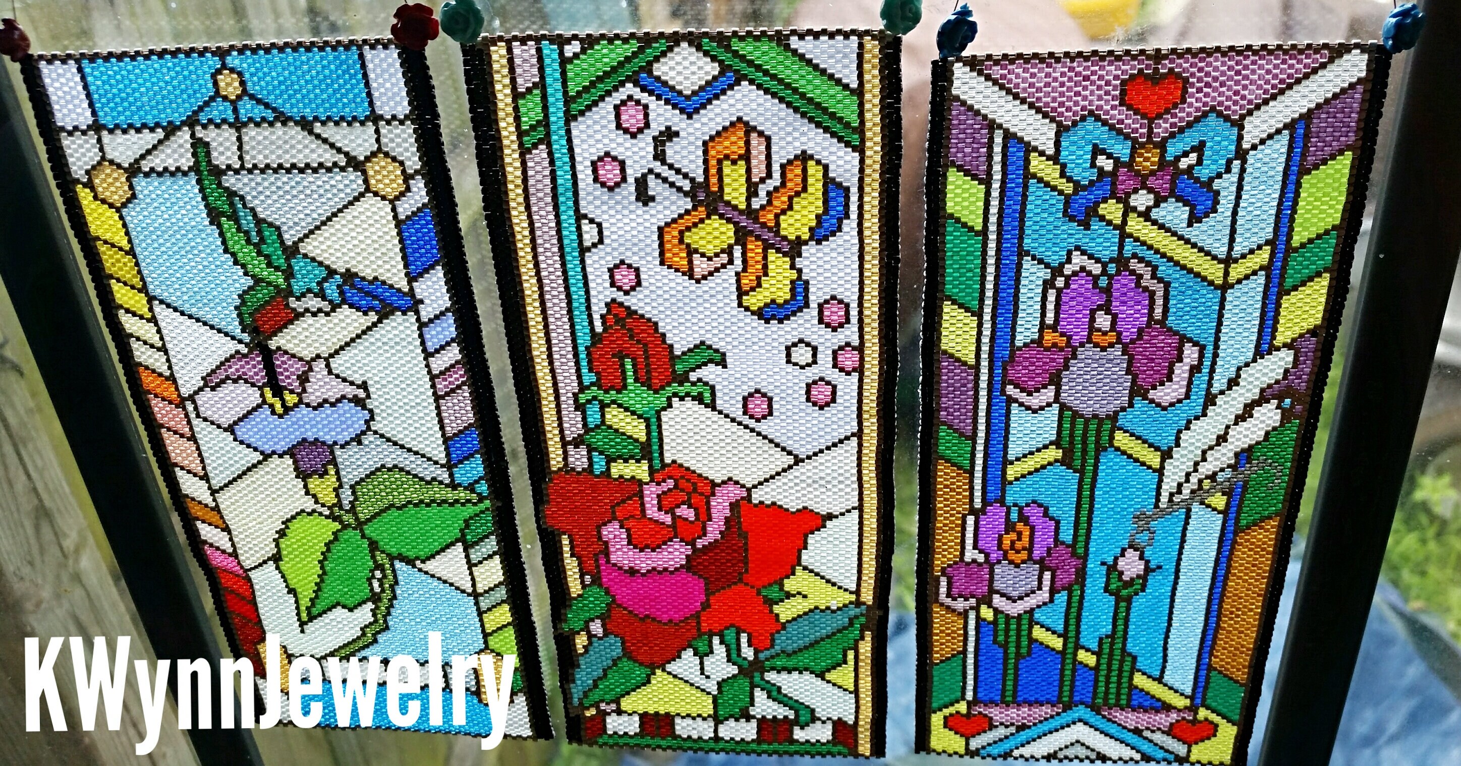 Bead Pattern Peyote Iris Stained Glass Tapestry Panel Beading Even ...