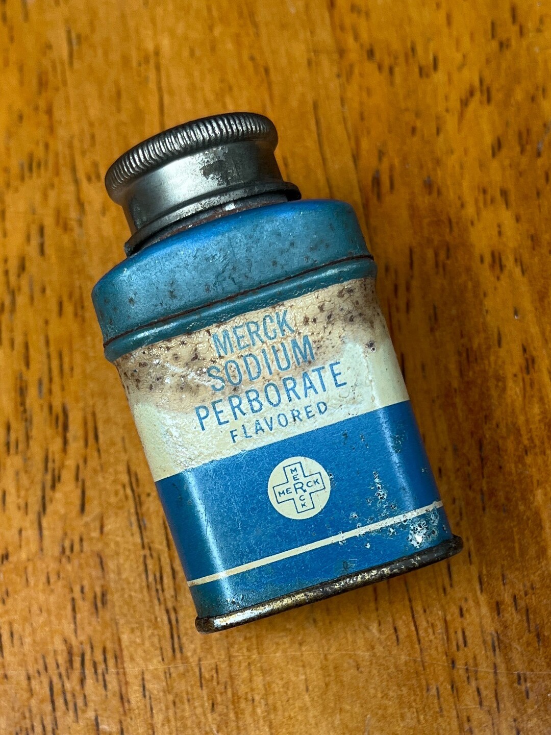 Antique Merck Sodium Perborate Medicine Tin, General Store Advertising ...