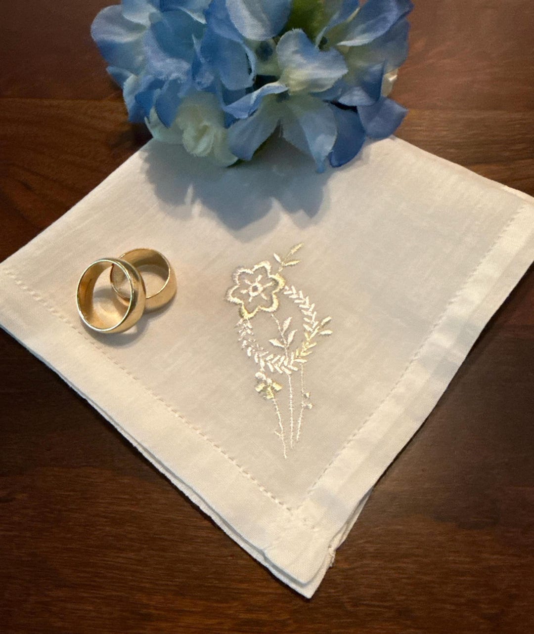 Simple yet Elegant Linen Embroidered Floral Wedding Handkerchief ...