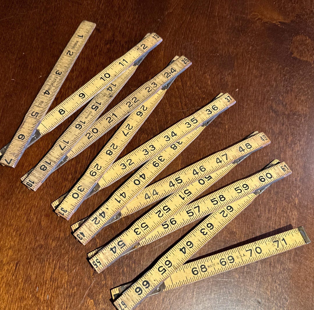 Vintage Rigel Folding Extension Ruler, Yellow With Brass, Antique Tools ...