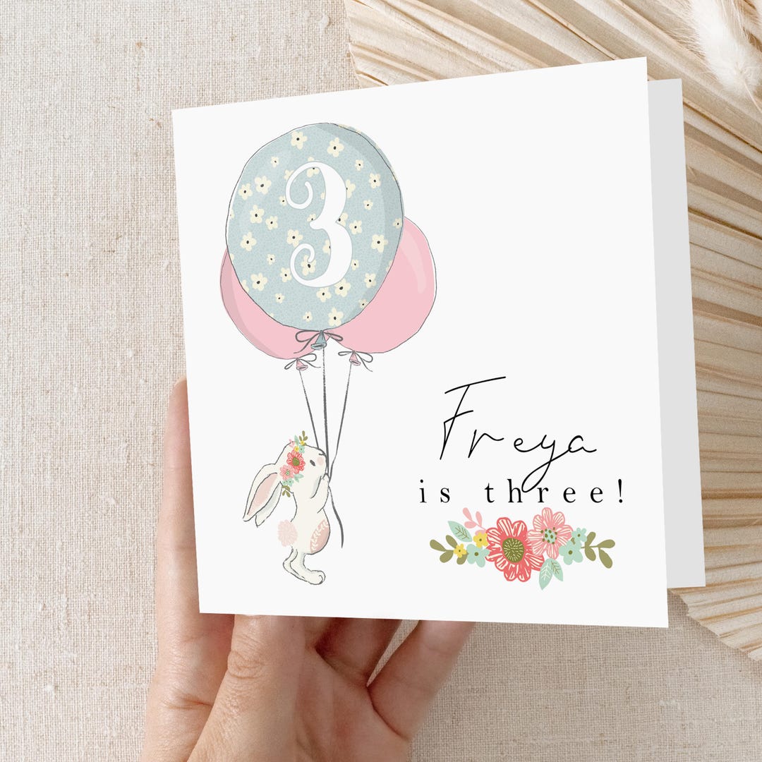 Personalised Birthday Card, Children's 3rd Birthday Card, Third ...