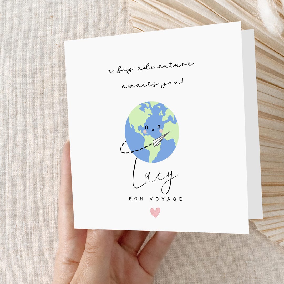 Personalised Good Luck Card-travelling Card-gap Year Card-bon Voage ...