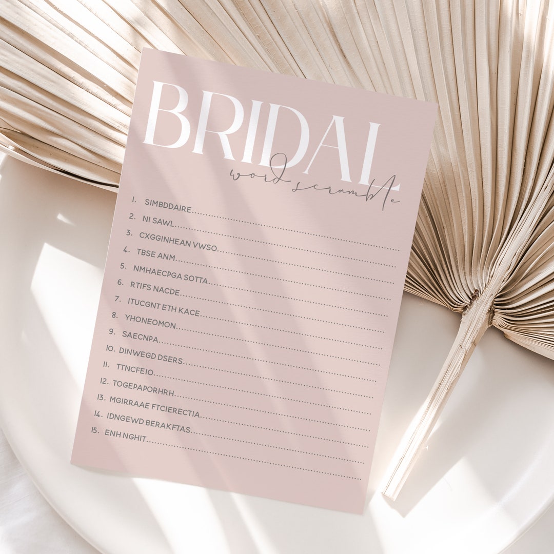 Hen Party Hen Do "word Scramble" Game-blush Pink Design- Hen Party ...