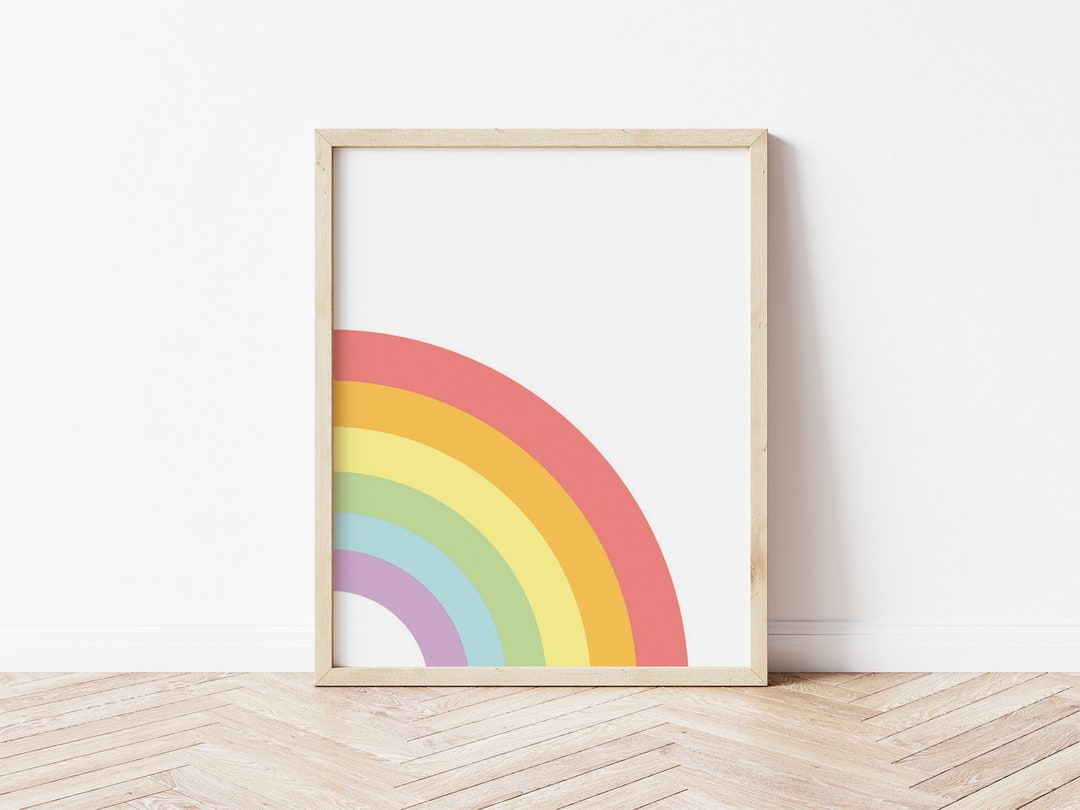 Rainbow Print Nursery Wall Art Kids Room Decor Prints Boys Girls Wall ...