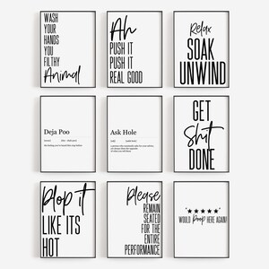 Wall Art Prints Posters Pictures A4 Funny Humorous Bathroom Prints Home ...