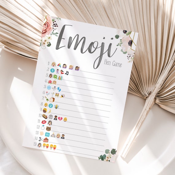 Hen Party Hen Do Boho / Floral emoji Pictionary Style - Etsy UK