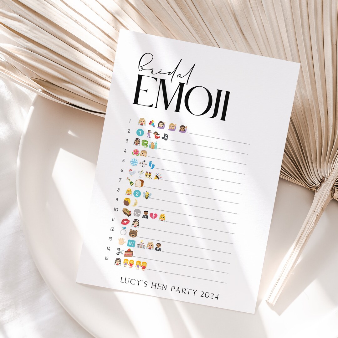 Hen Party Games Personalised Hen Emoji Game Cards-hen Party Games-bride ...