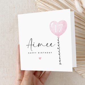 Personalised 17th Birthday Card, Special Milestone Card, Birthday for ...