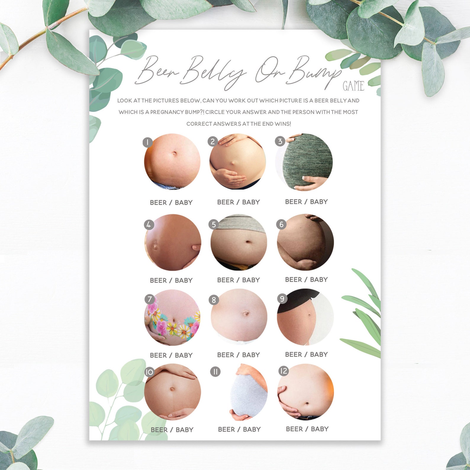 Baby Shower Lust or Labour Game Boho Botanical Afternoon Tea - Etsy UK