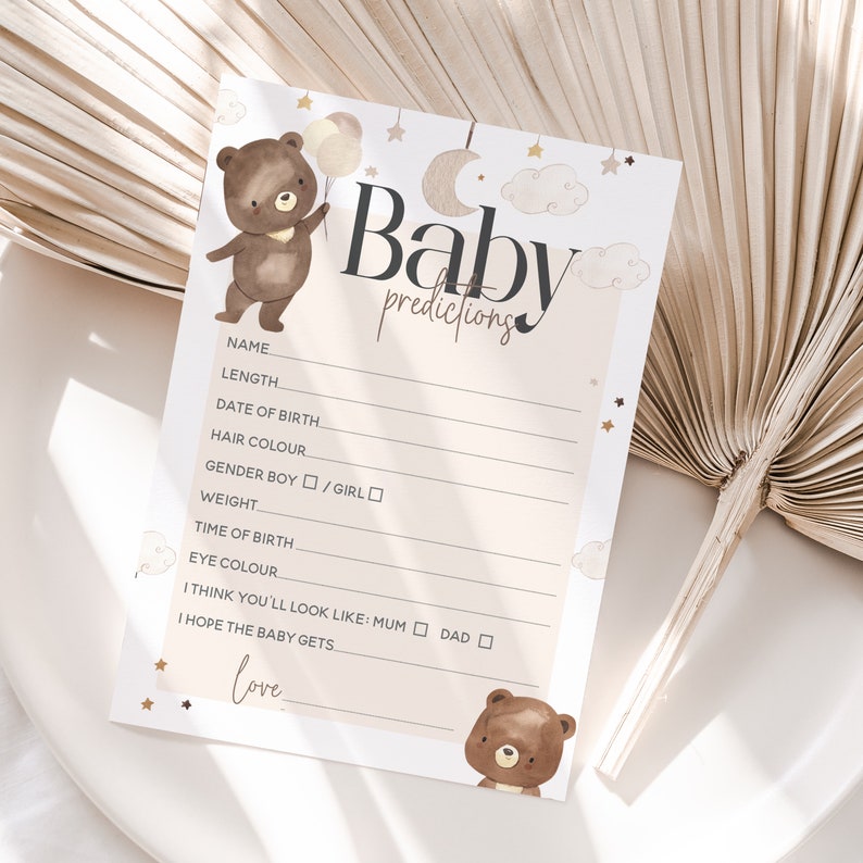 Baby Shower Games-teddy Bear Theme Afternoon Tea Party Bear - Etsy