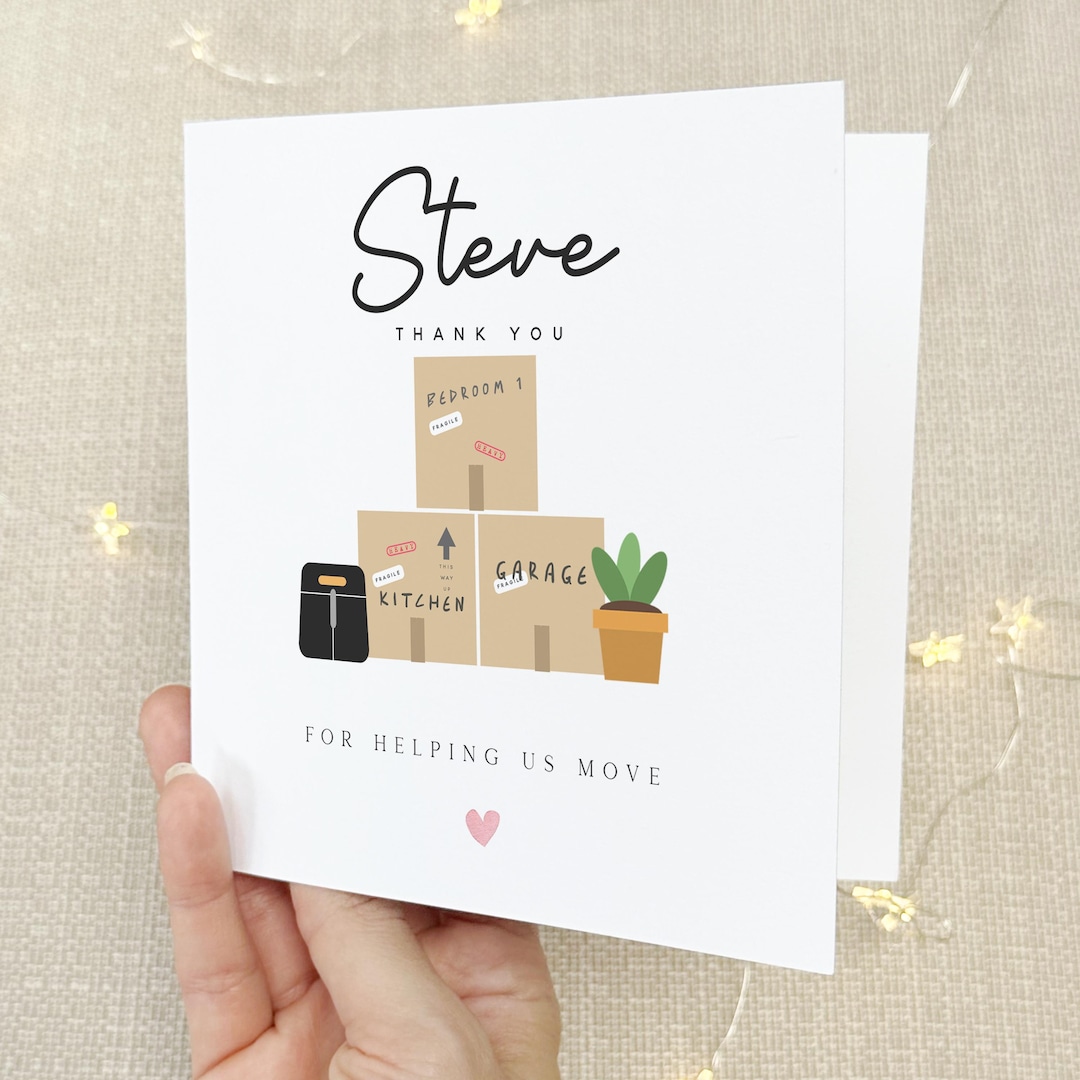 Personalised Moving Card-new Home Card-moving Day-thank You for Helping ...