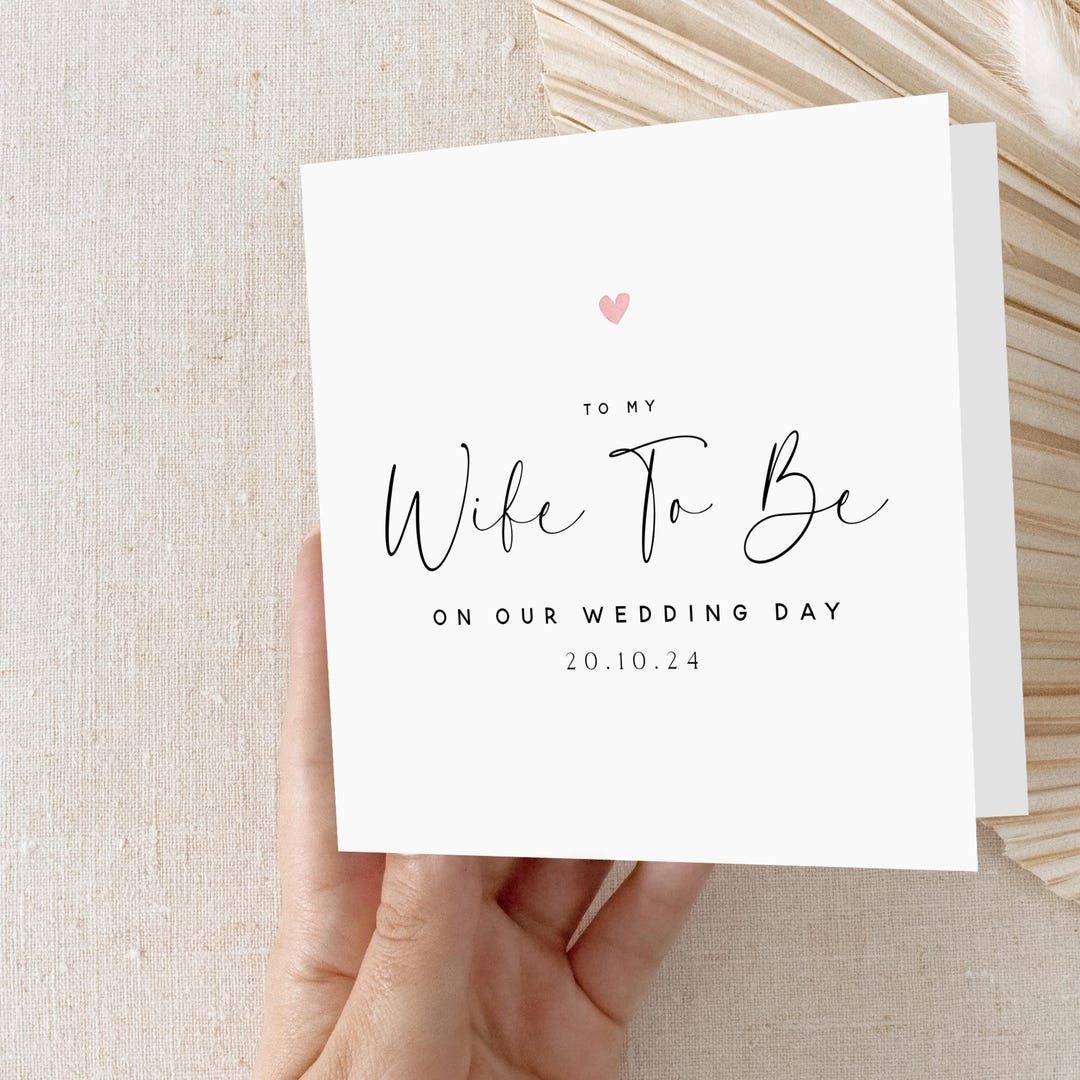 Personalised Wife to Be Wedding Card, on Our Wedding Day Card, to My ...