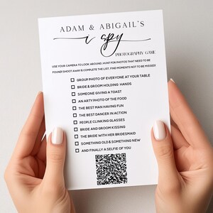 Wedding I Spy Game Wedding Table Activity Ice Breaker Wedding Day Games ...