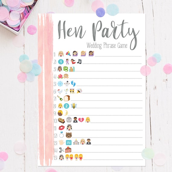Hen Party Hen Do Emoji Pictionary Style Game Hen | Etsy