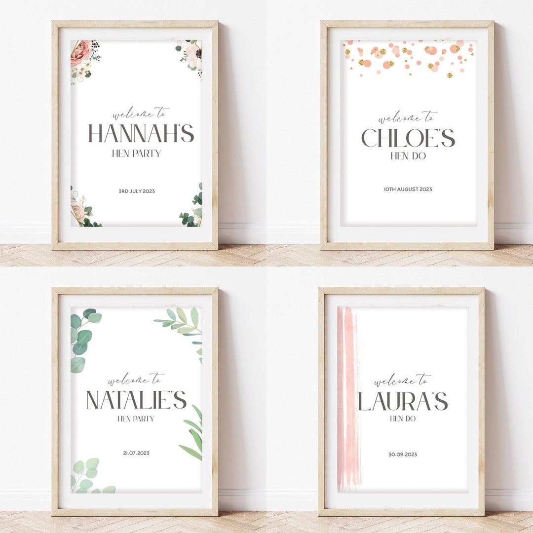 Personalised Hen Party Signs-hen Party Welcome Sign-personalised Hen Do ...