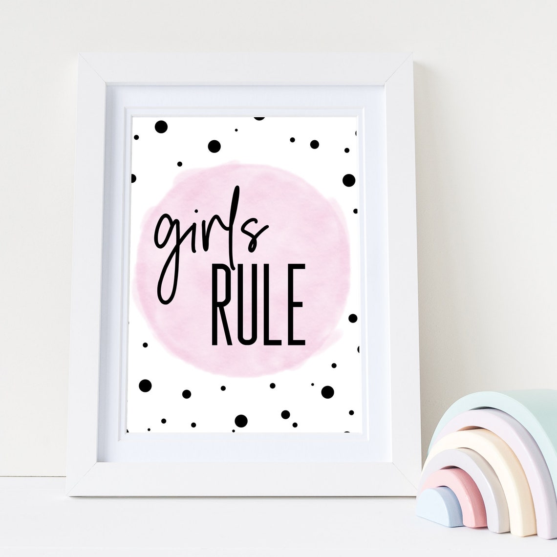 Girls Room Wall Art Prints Posters Pictures 4 Pack Rainbow Unicorn A4 ...