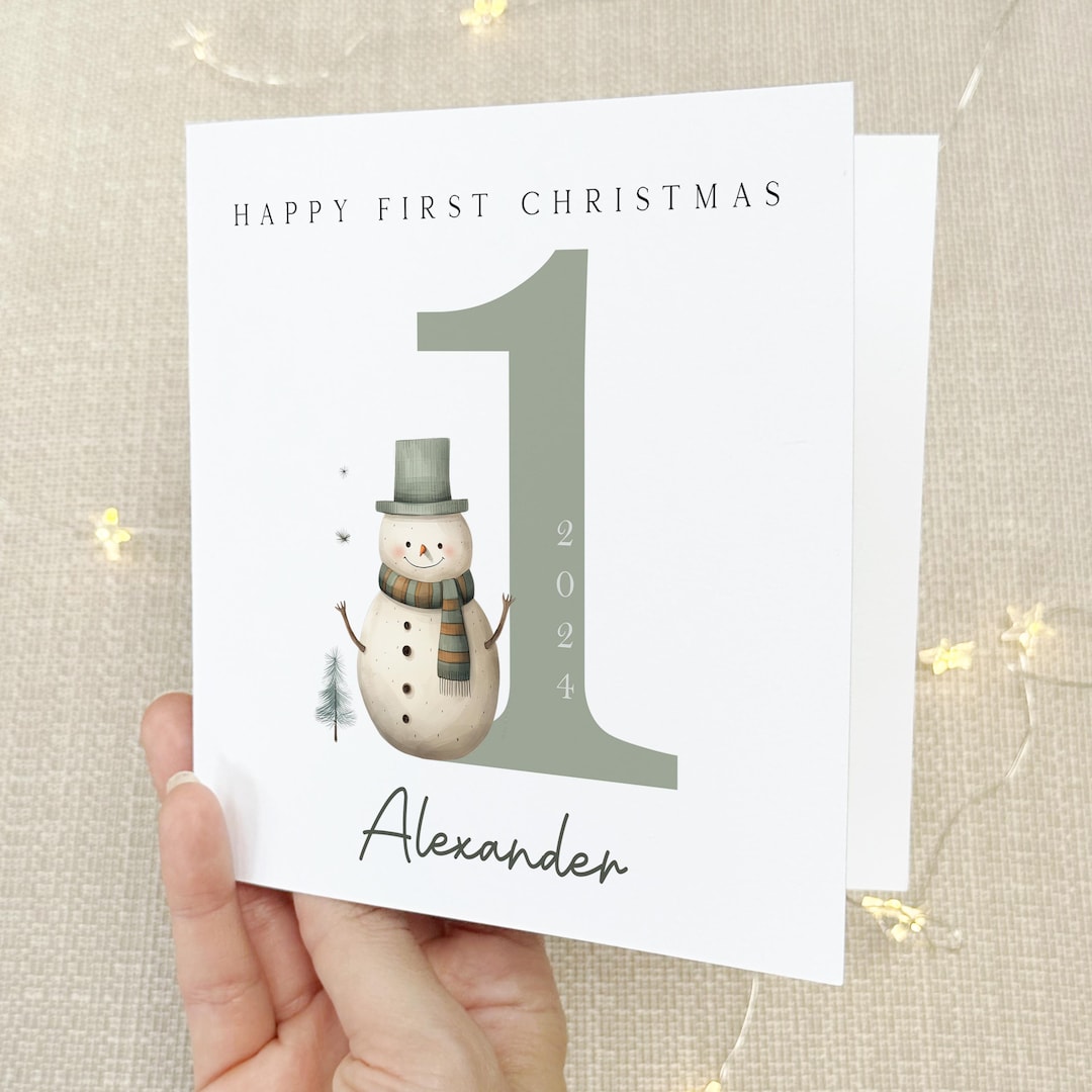 Personalised First Christmas Card-children's Christmas Card-baby ...