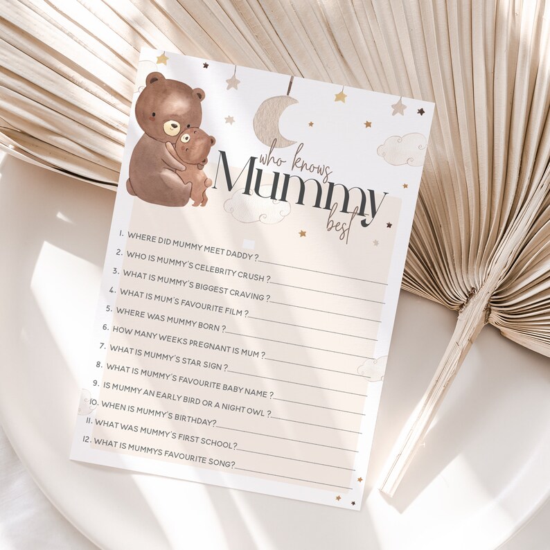 Baby Shower Games-teddy Bear Theme Afternoon Tea Party Bear - Etsy