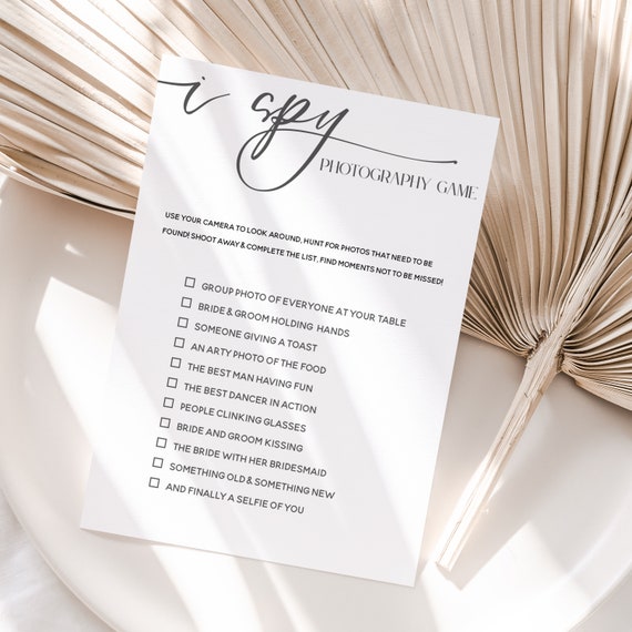 Wedding I Spy Game Wedding Table Activity Ice Breaker Wedding - Etsy UK