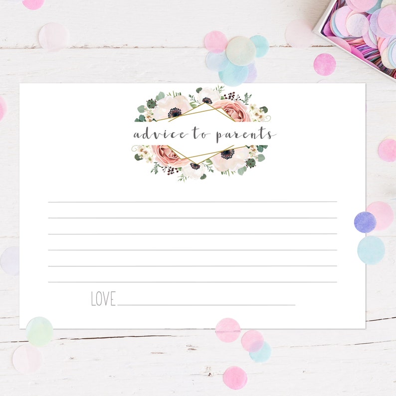 PRINTABLE Baby Shower Boho Afternoon Tea Advice to Parents - Etsy