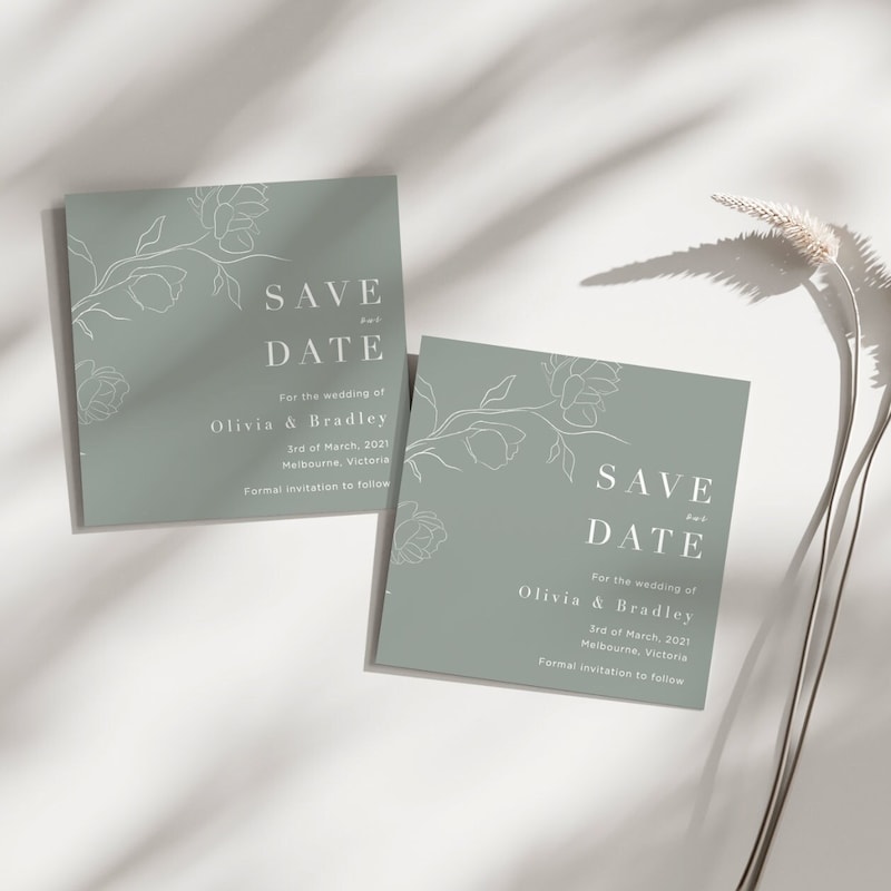 Square Save the Date - Etsy