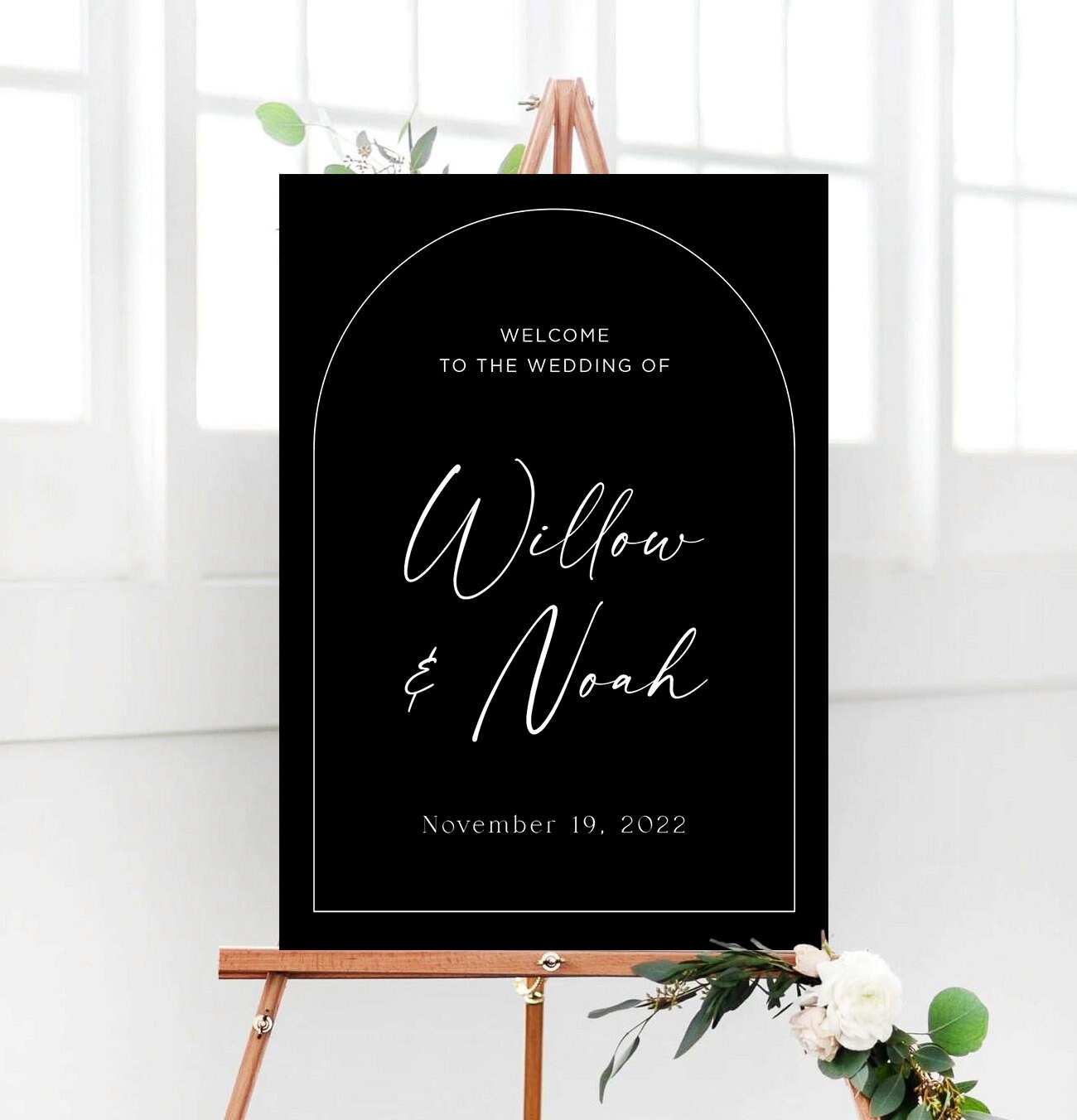 Black Wedding Welcome Sign Arch Welcome Wedding Sign - Etsy