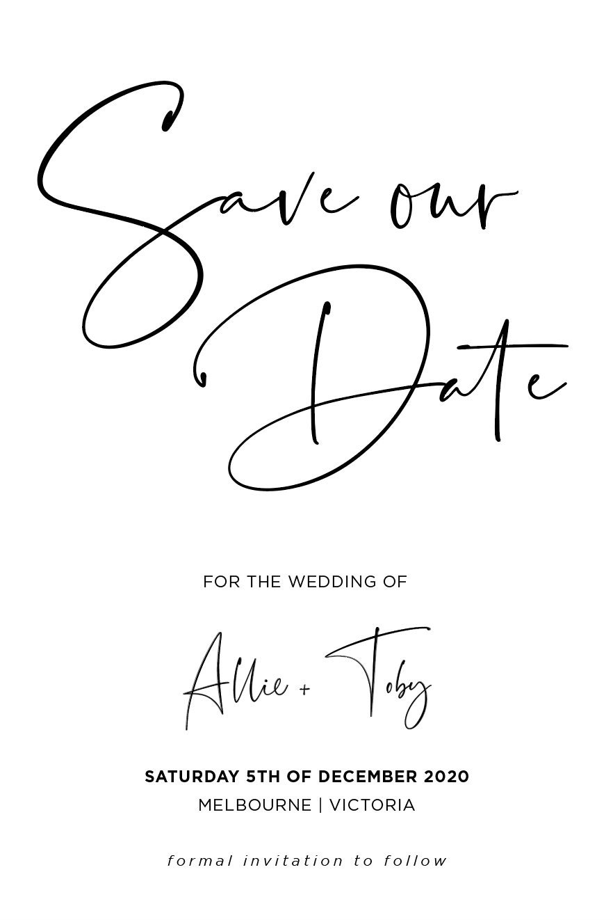 Cursive Save the Date Template Printable Save the Date Cards - Etsy ...