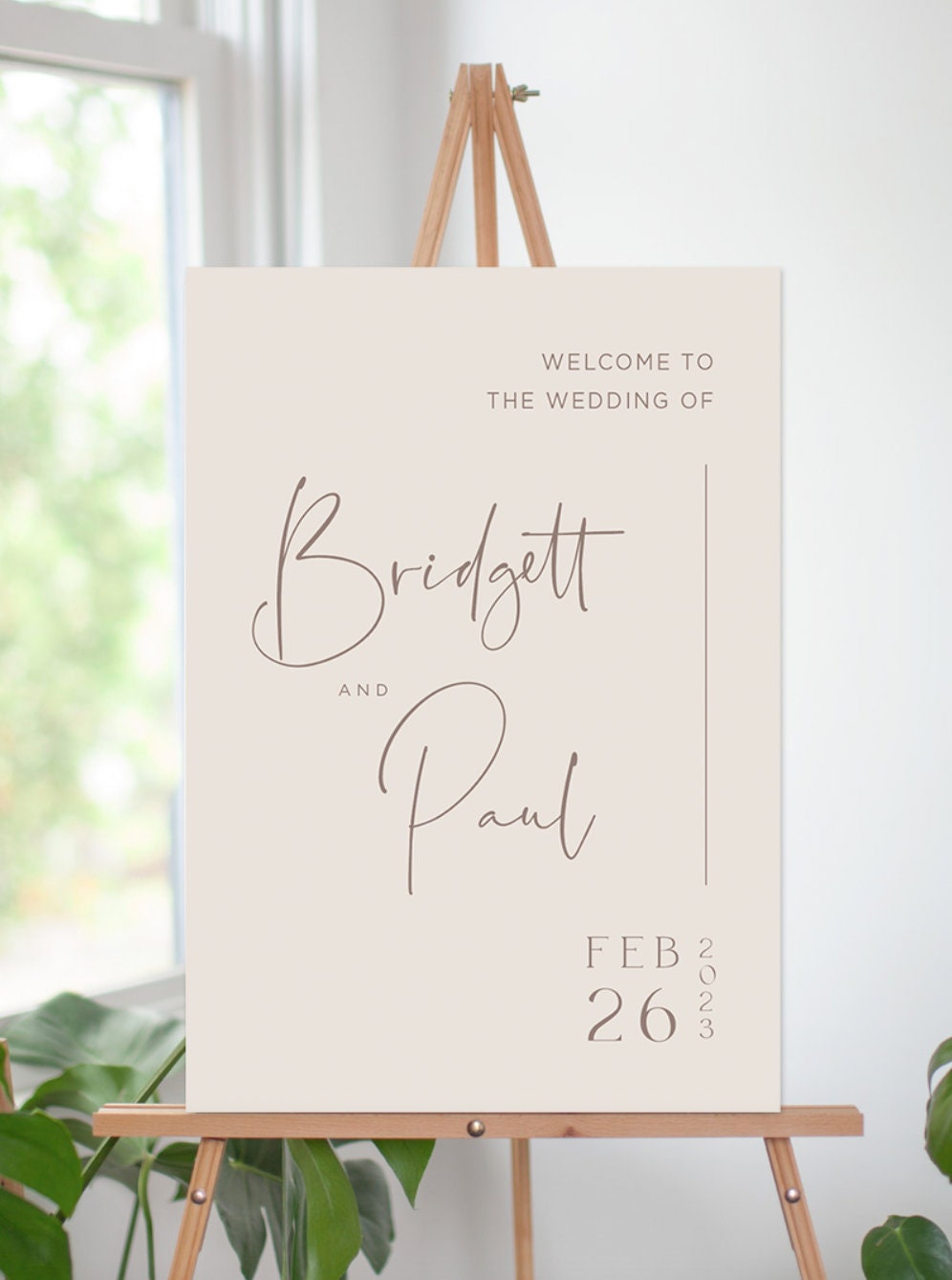 Minimalist Wedding Welcome Sign, Neutral Welcome Wedding Sign Template ...