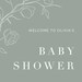Floral Sage Green Baby Shower Welcome Sign, Leafy Welcome Baby Shower ...