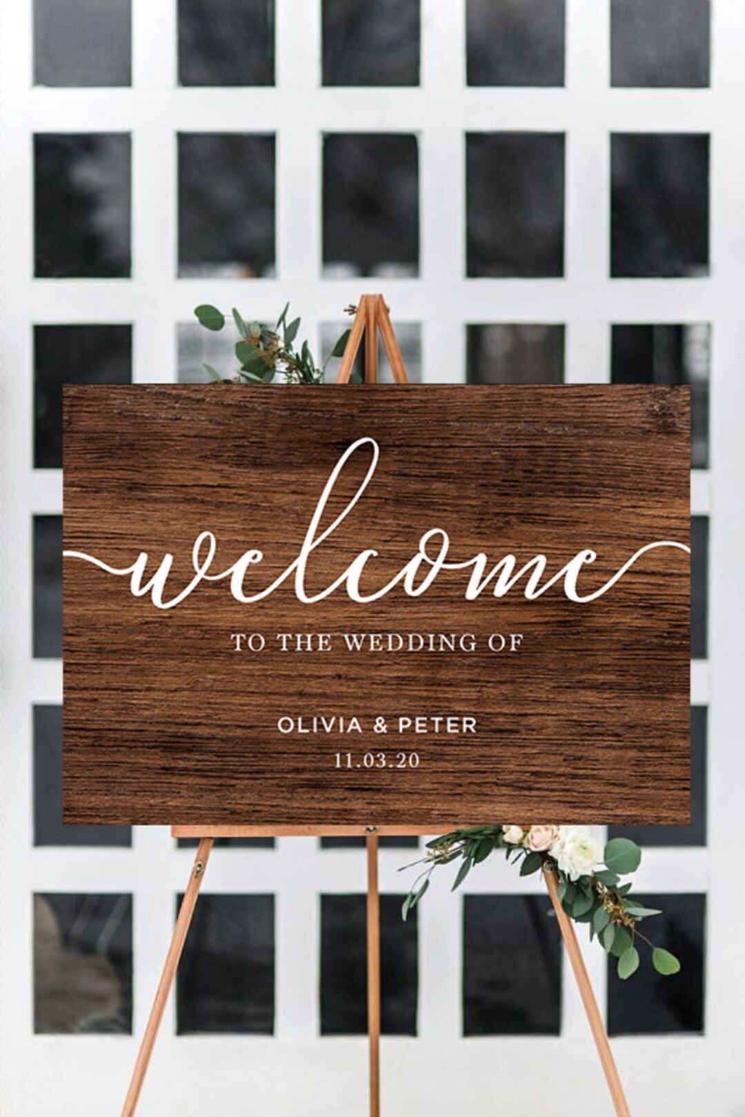 Minimalist Wooden Wedding Welcome Sign, Welcome Wedding Sign Template ...