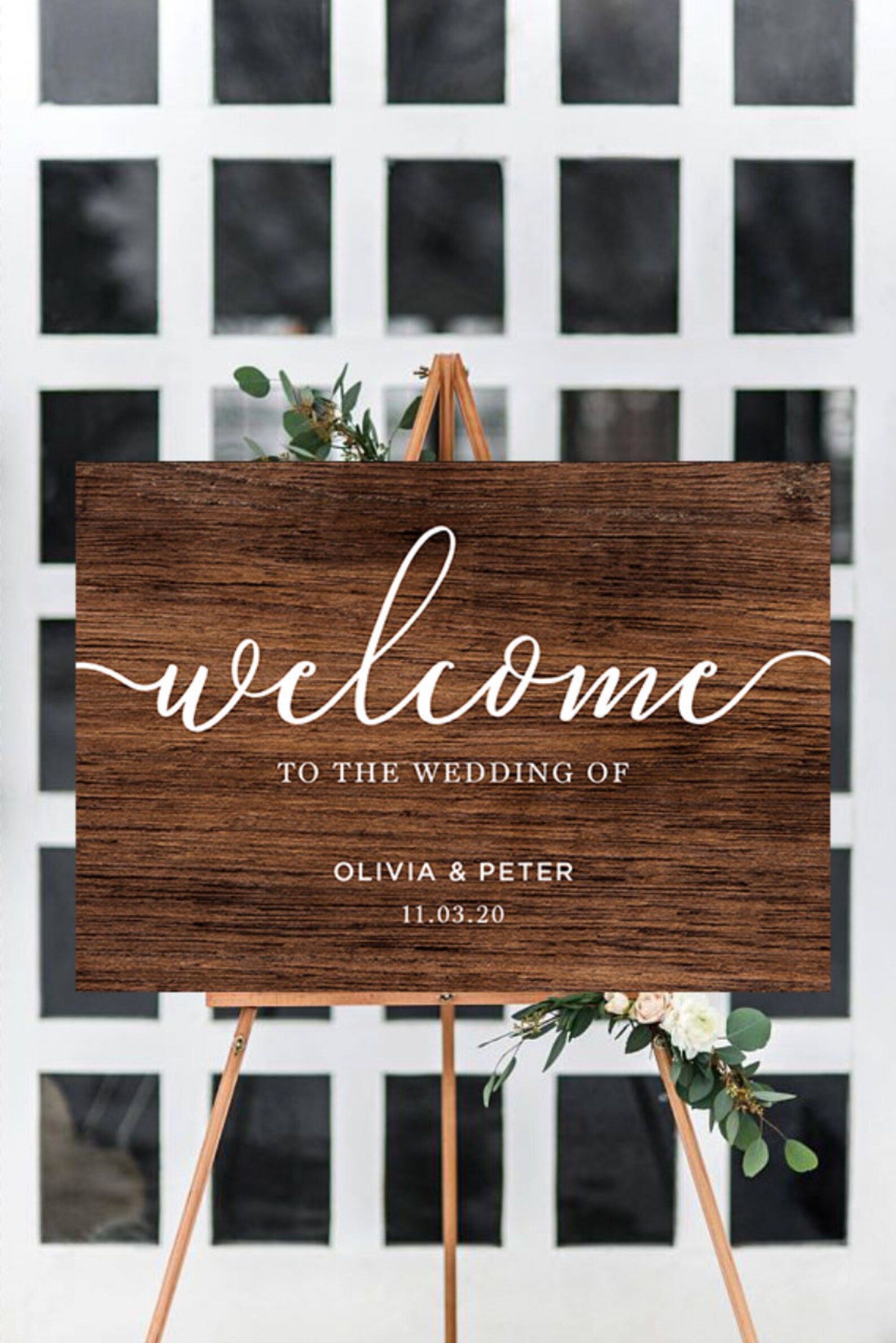 Minimalist Wooden Wedding Welcome Sign, Welcome Wedding Sign Template ...