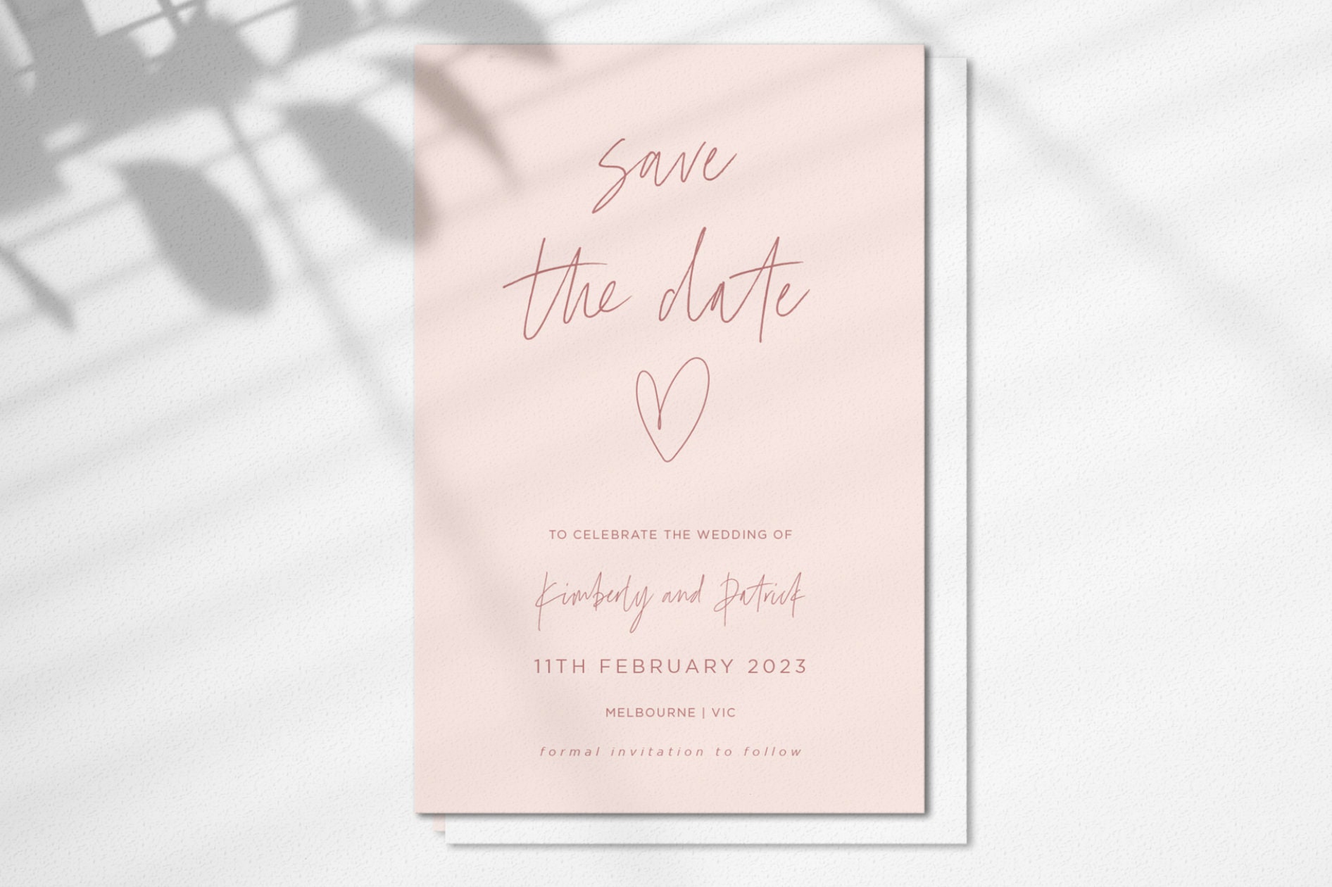 Blush Pink Save the Date Template, Printable Save the Date Cards, Save ...
