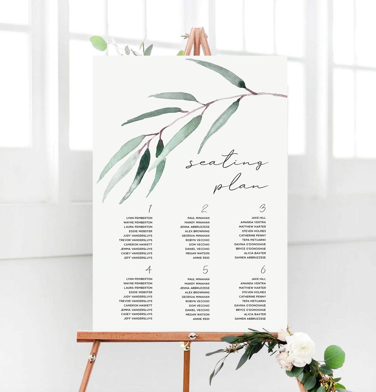 Whimsical Wedding Seating Plan, Sage Green Seating Arrangement Sign ...