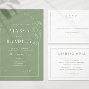 Matching Wedding Invitation Set Download, Printable Wedding Invite ...