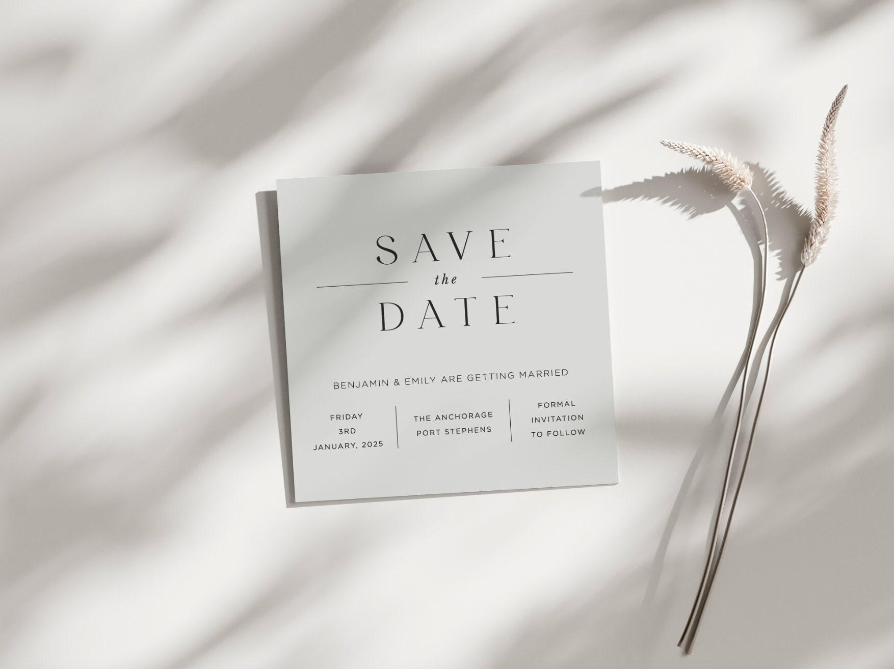 Guardar la fecha imprimible, Guardar las fechas de la boda Guardar la fecha digital, gris y ...