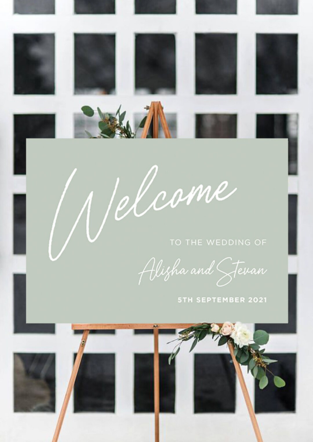 Sage Green Wedding Welcome Sign, Earthy Welcome Wedding Sign Template ...